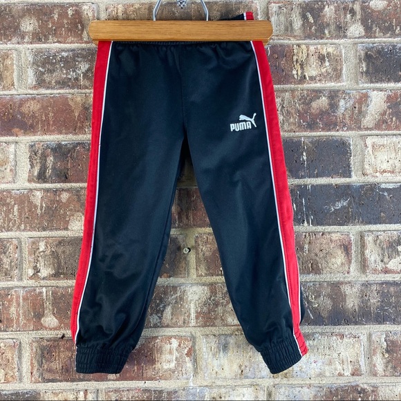 Puma | Bottoms | Puma Black Red Stripped Cuffed Pants Sweatpants 3t ...